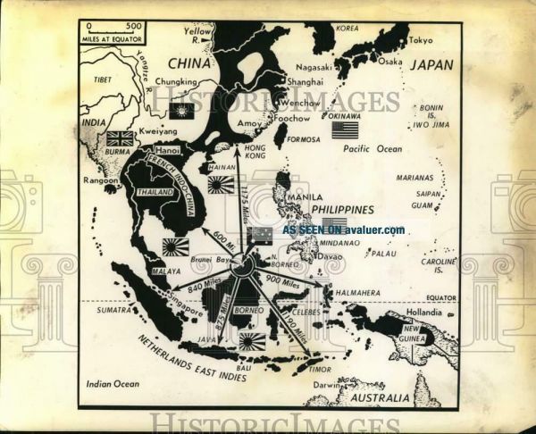 1945 Press Photo World War II Map Of The Philippines And The South ...