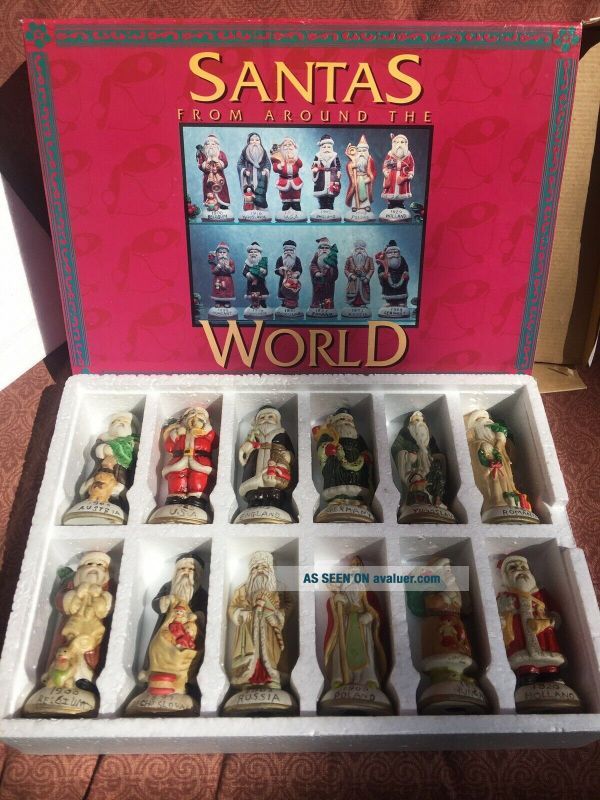 VTG SANTAS FROM AROUND THE WORLD 12 Ceramic Santa Claus Hand Painted ...