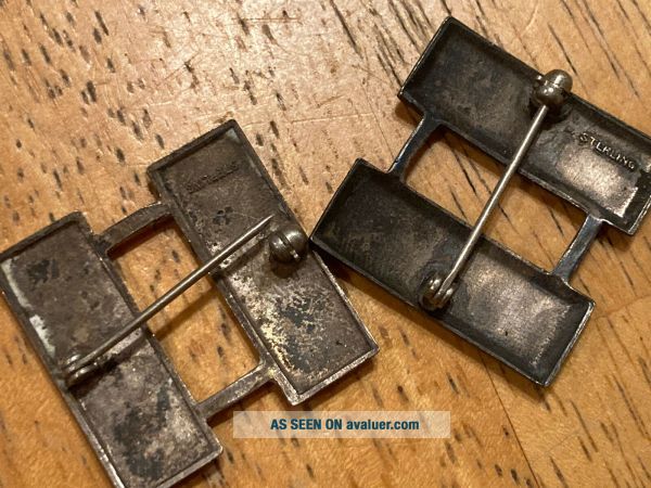 WWII US Army Captain’s Bars Pair Sterling Silver | #25349594