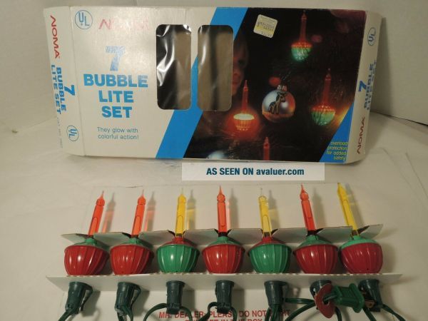 NOMA Bubble Lights String Of 7 Bubbling Christmas Lights (VIDEO) Box ...