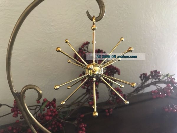 Vintage Hard Plastic UFO Atomic Star Burst Gold Bradford Christmas ...