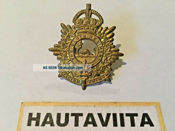 Canada Army WW2 The Elgin Regiment Cap Badge KC Kings Crown Beaver ...