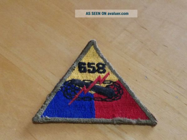 WWII WW2 US ARMY 658th ARMORED DIVISION TANK TRIANGLE UNIT PATCH ...