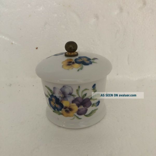 Vintage House Of Prill Pansy Flowers Porcelain Stamp Dispenser/Holder ...