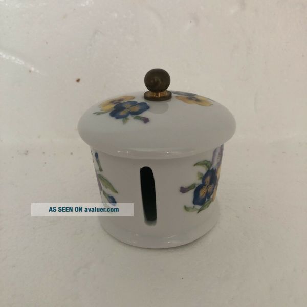 Vintage House Of Prill Pansy Flowers Porcelain Stamp Dispenser/Holder ...