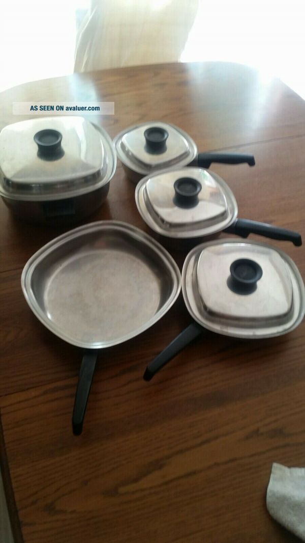 Vintage Aristo Craft Stainless Pots & Pan Cookware 9 Pc Set. USA ...