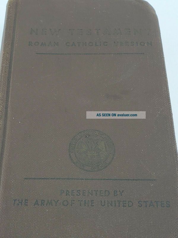 WWII US Army Soldiers Roman Catholic Testament Bible | 1941 | #25463883