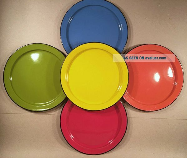 OTO Japan Eight Vintage Enamel Ware Enamelware Metal 11 Inch Dinner ...