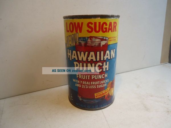 Hawaiian Punch Fruit Juice Can Advertising Low Sugar / Paper Label ...