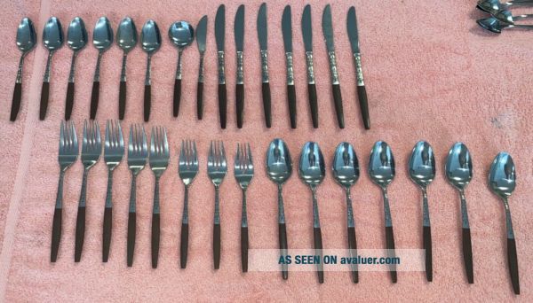 Vintage INTERPUR Mid Century Stainless Flatware 30 Piece Set Estate ...