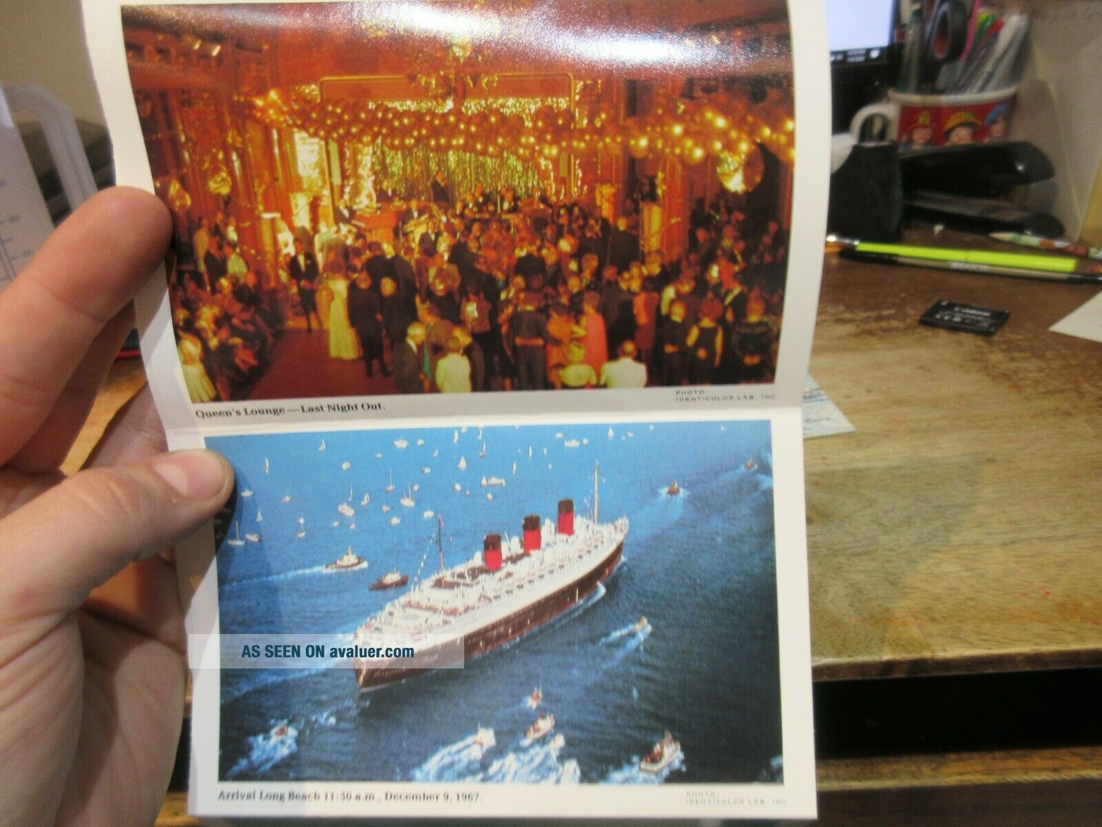 Vintage Old SOUVENIR FOLDER Postcard Views Queen Mary Cruise Ship Final ...