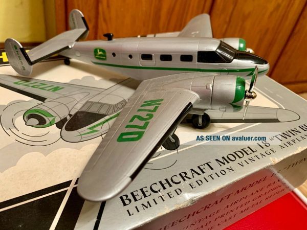 John Deere Beechcraft 18 Twin Beach Airplane Spec Cast Limited Edition ...
