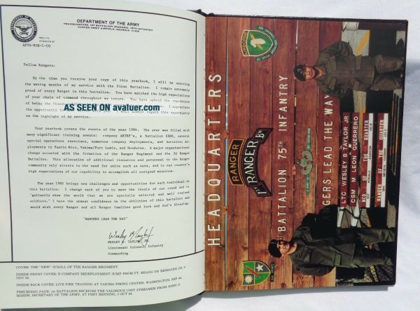 1984 US Army 1st Battalion 75th Infantry Regiment Rangers Yearbook Unit ...