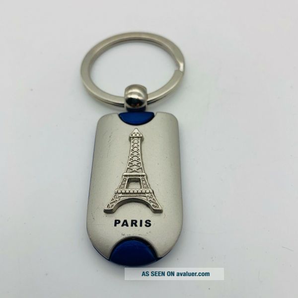 Vintage Paris France Eiffel Tower Travel Souvenir Keychain Key Ring ...