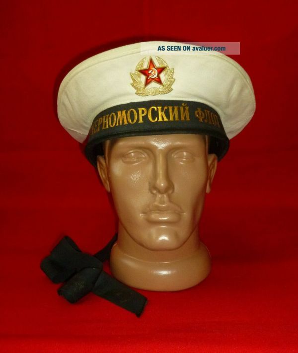 Old Russian Soviet NAVY Black Sea Fleet Sailor Parade Uniform Cap Size ...