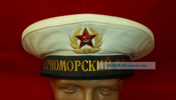 Old Russian Soviet NAVY Black Sea Fleet Sailor Parade Uniform Cap Size ...