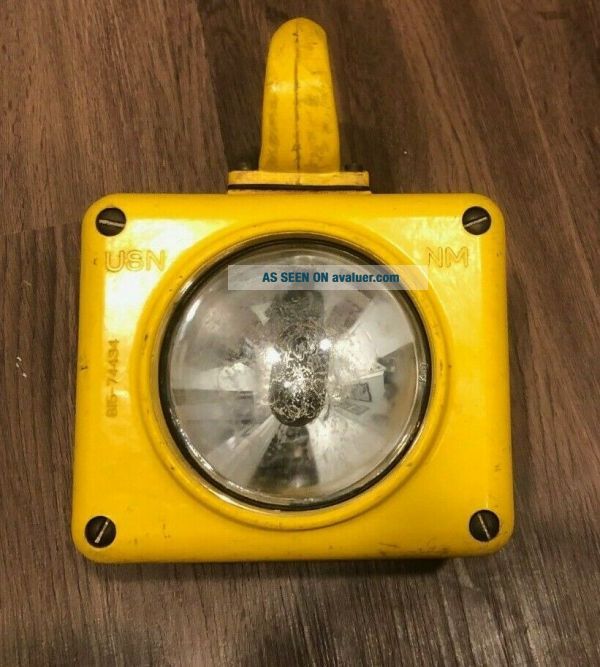 Vintage US NAVY Submarine Roflan Portable Spot Light Yellow Battle ...