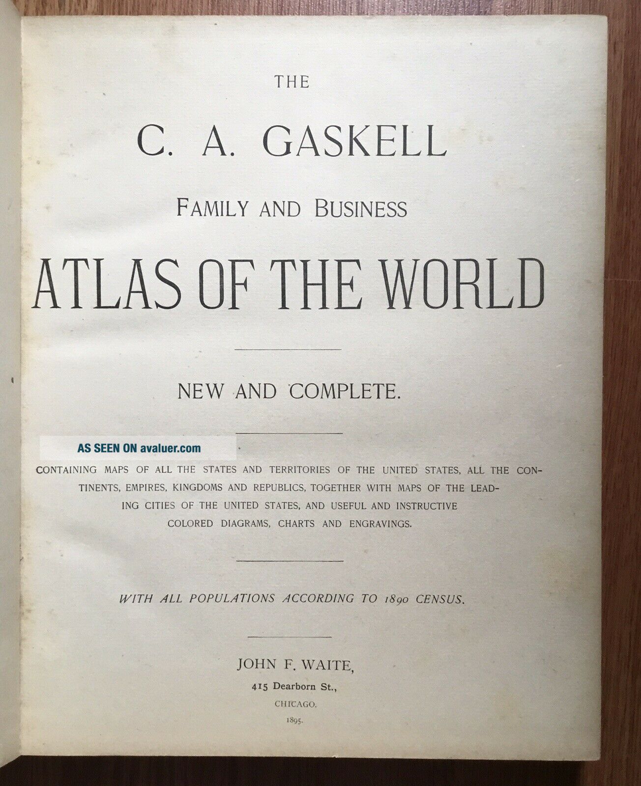 1895 C. A. Gaskell Family And Business Atlas Of The World / Maps Large ...