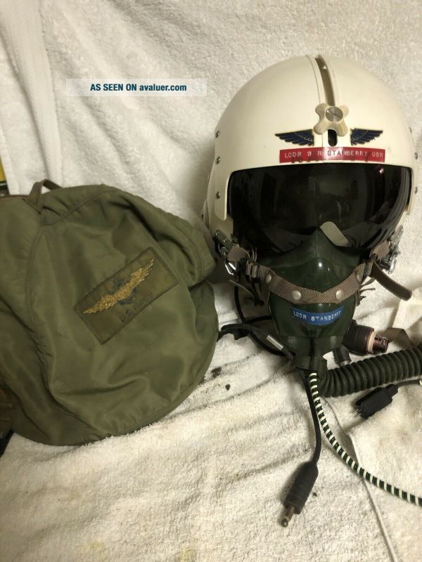 Named US Navy 1965 Fighter Pilot Helmet With Oxygen Mask Flight Bag ...