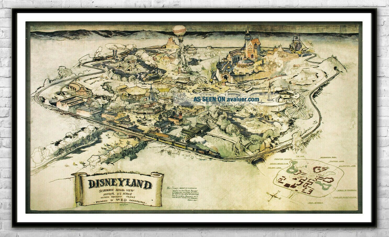 Concept Disneyland Map 1953 Large - Walt Disney Nursery Disneyland Wall ...
