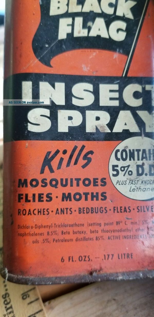 Old Black Flag Insect Spray Poison Tin | #25698995