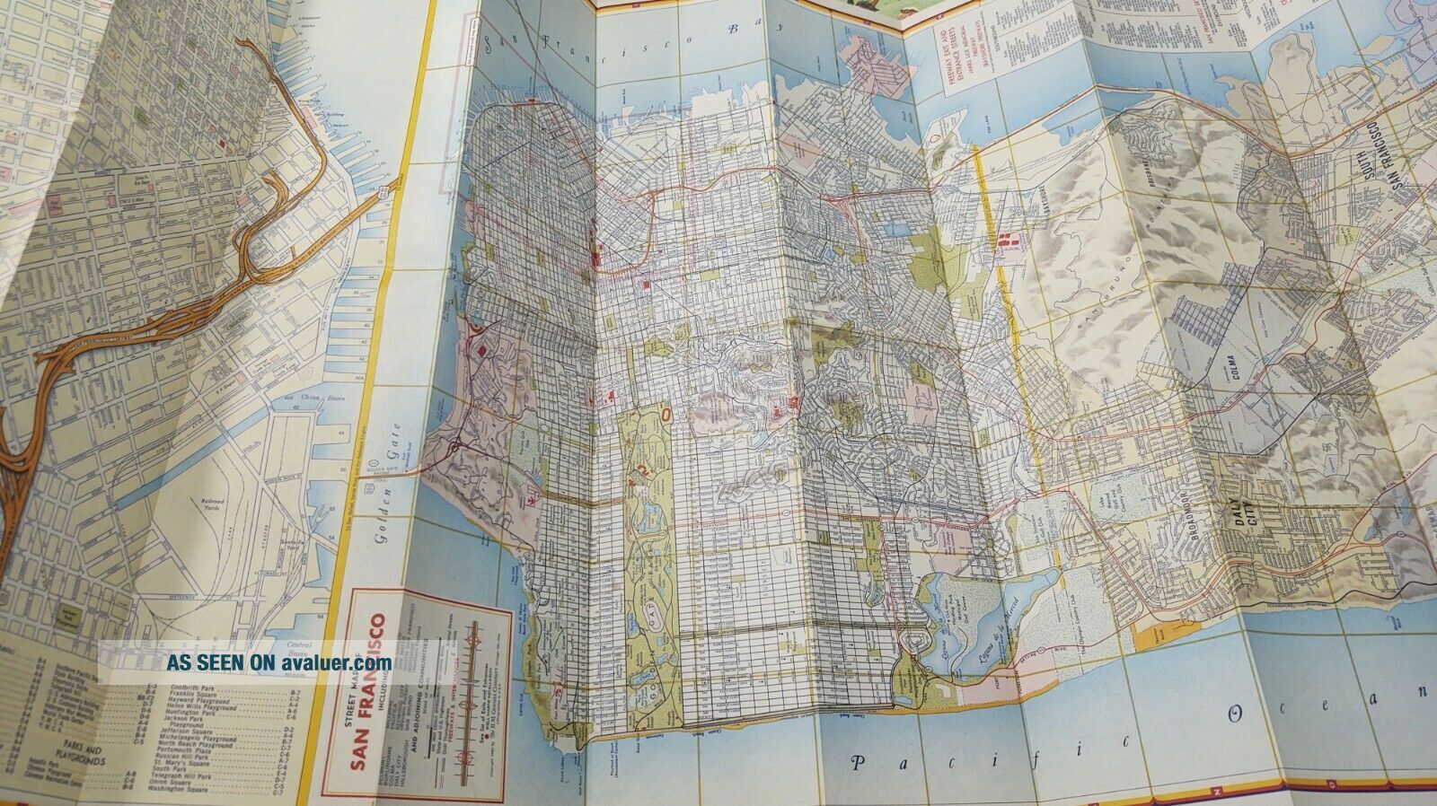 Vintage Map Shell Oil San Francisco Road City Highway Street 1960 ...