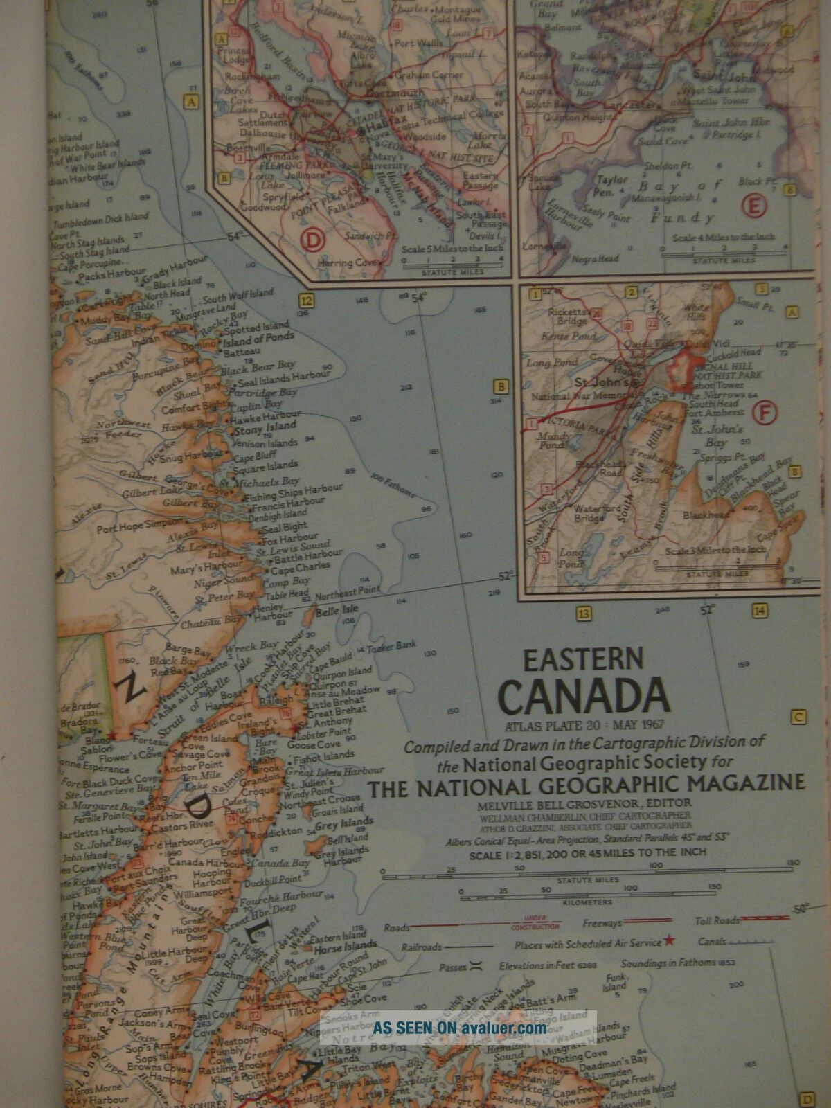 Vintage 1967 National Geographic Map Of The Eastern Canada | #25513435