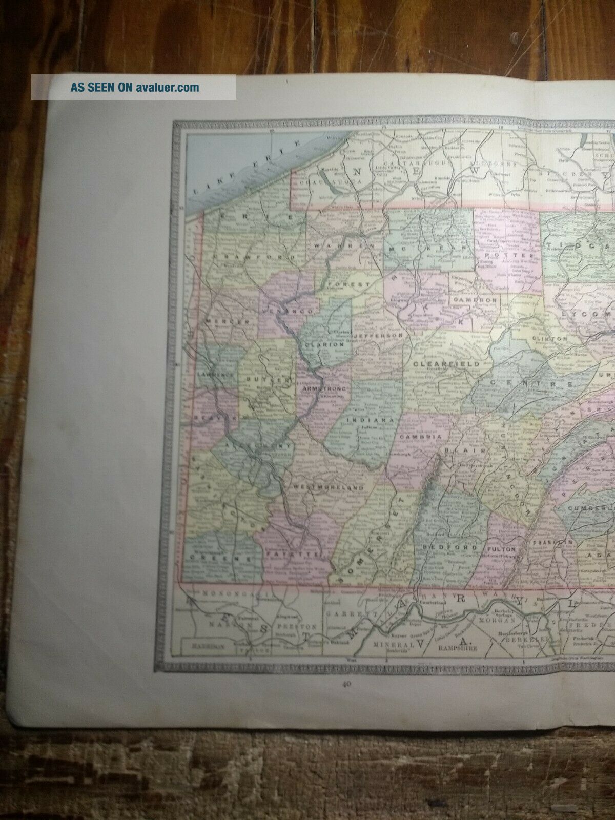 1885 Double Page Map Of Pennsylvania - Map Of Jersey - Railroads Shown ...