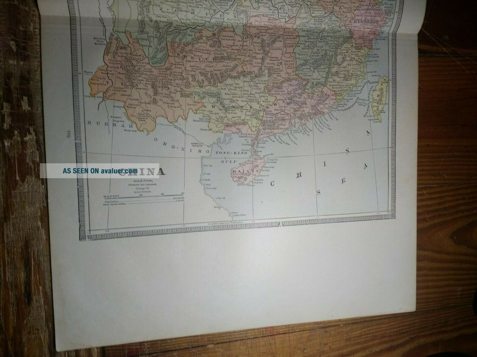 1885 - Double Page Map Of China - Map Of Indian Empire On Reverse ...