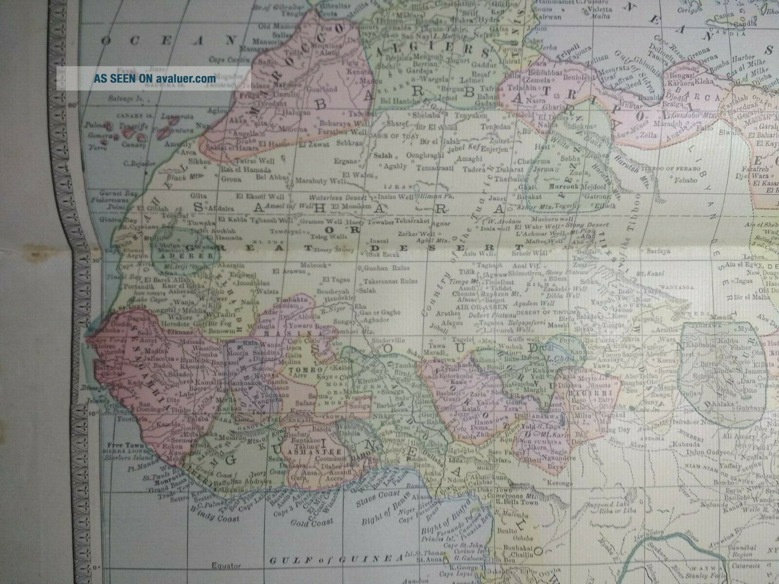 1885 Double Page Map Of Africa W Map Of Northwest Africa - Map Of South ...