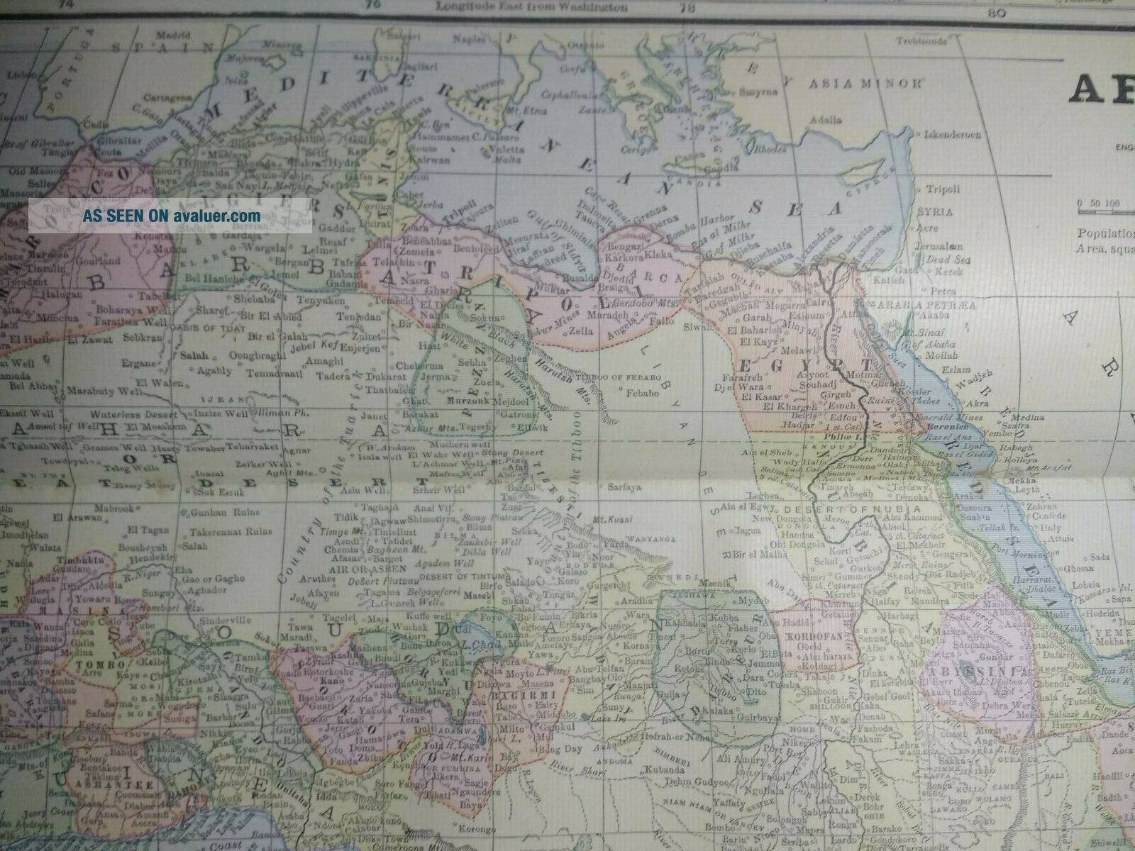 1885 Double Page Map Of Africa W Map Of Northwest Africa - Map Of South ...