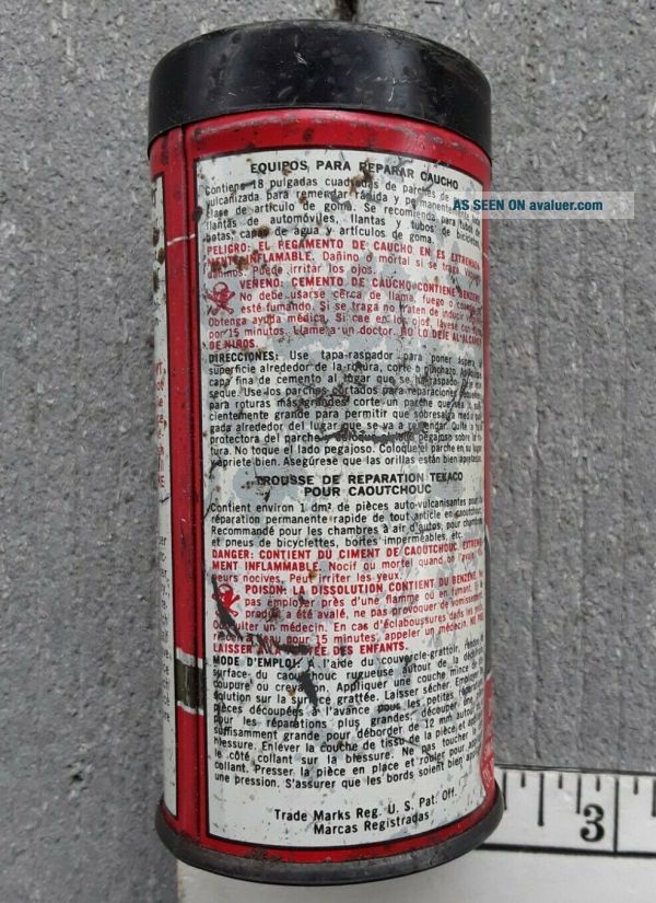 Vtg Texaco Steel Tire Tube Repair Kit Auto Truck Bicycle Patch Garage ...