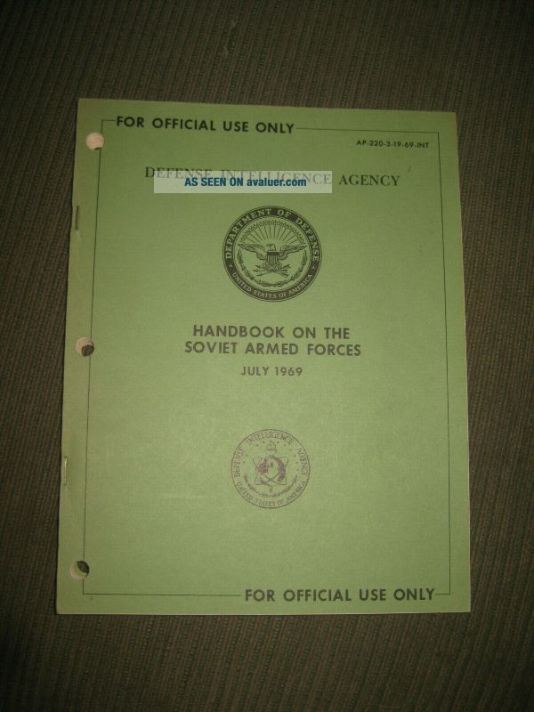 1969 US Defense Handbook On The Soviet Armed Forces Russian Military ...