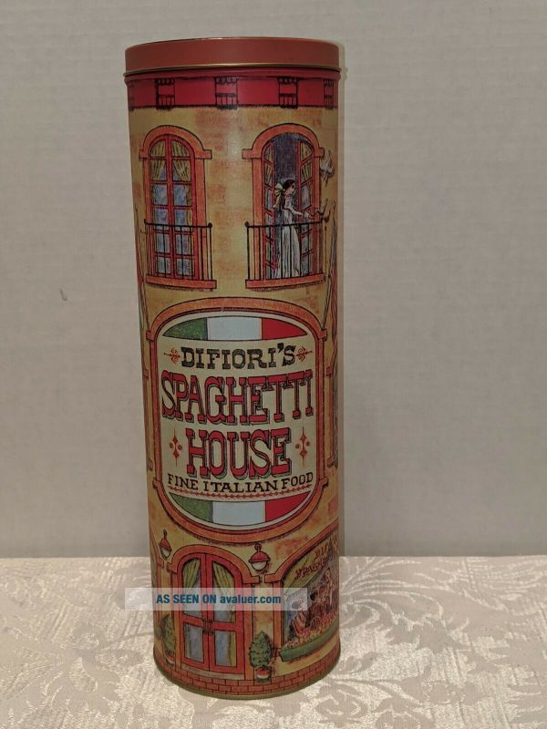 Vintage Difioris Spaghetti House Fine Italian Food Pasta Tin Container ...