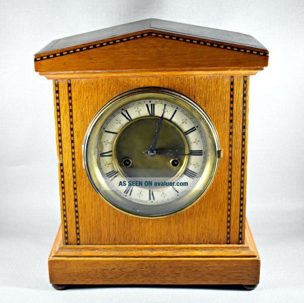 OAK CASED HAC HAMBURG AMERICAN CLOCK COMPANY MANTEL CLOCK C1920 | #25776553
