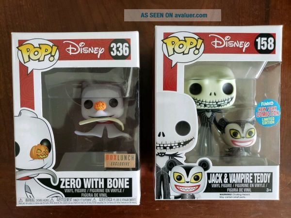 Disney Funko Pop NBC NYCC Jack Vampire Teddy And Box Lunch Excl. Zero ...
