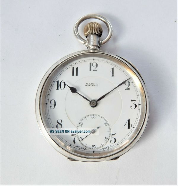 1929 SILVER CASED 15 JEWELS SWISS LEVER POCKET WATCH H SAMUEL ...