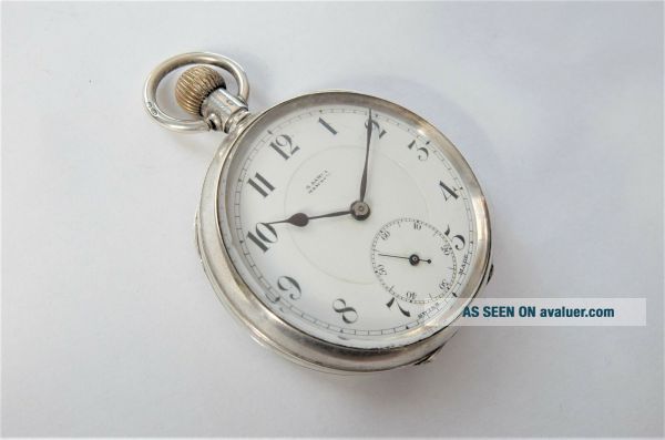 1929 SILVER CASED 15 JEWELS SWISS LEVER POCKET WATCH H SAMUEL ...