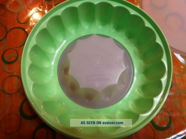 Vintage Tupperware 3 Piece Jell - O Gelatin Ring Mold 6 Cup Green ...