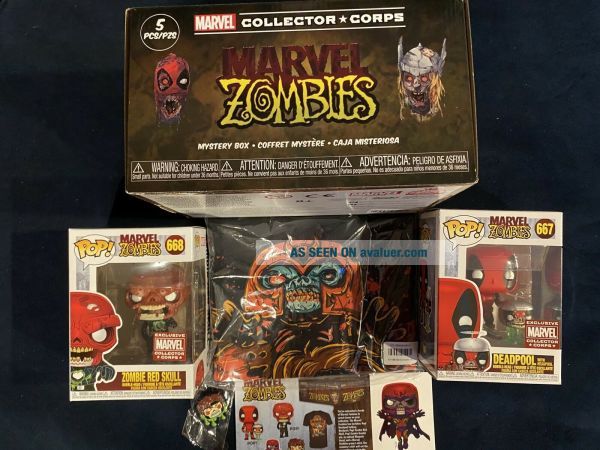Marvel Zombies Collector Corps Box Deadpool Headpool Red Skull Funko ...