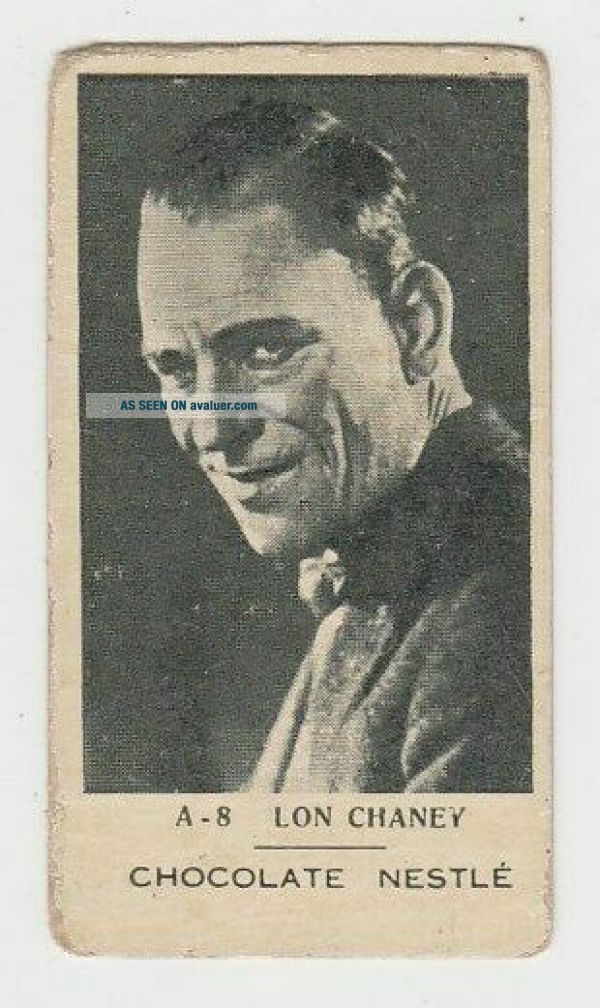 Lon Chaney 1920s Chocolate Nestle Film Stars Trading Card From Uruguay ...