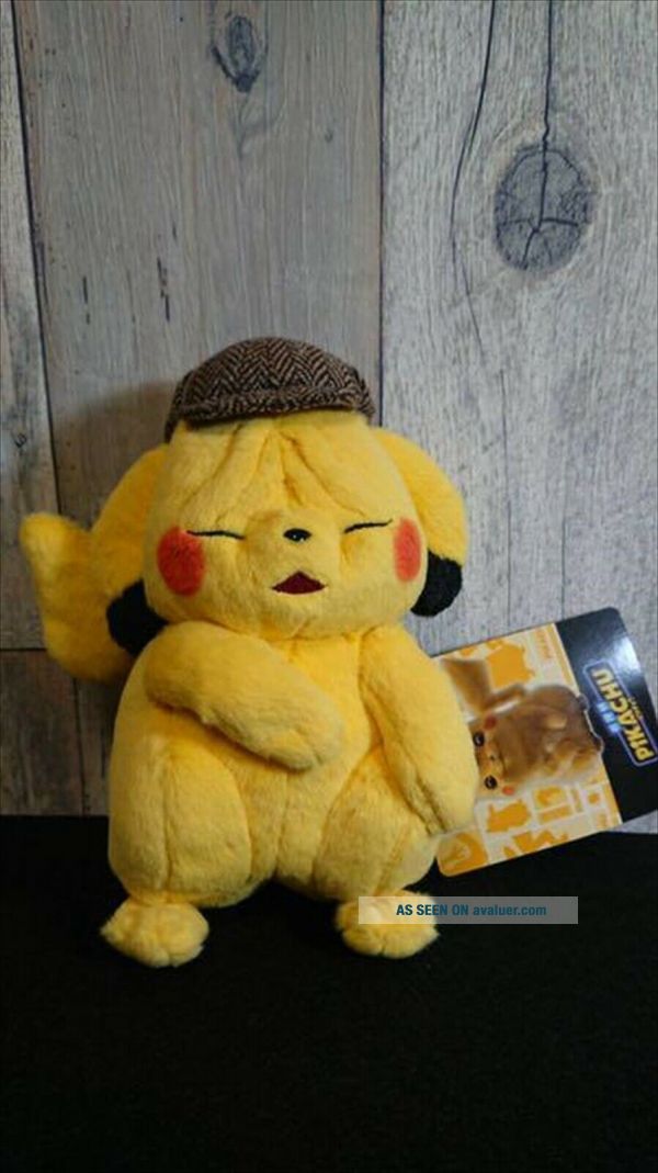 Pokemon Center Detective Pikachu Wrinkled Face Plush With Key Ring ...