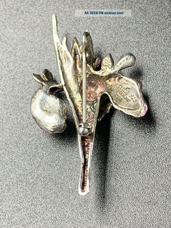 Vintage Sterling Enamel MFA Iris Pin / Brooch Or Pendant Museum Of Fine ...