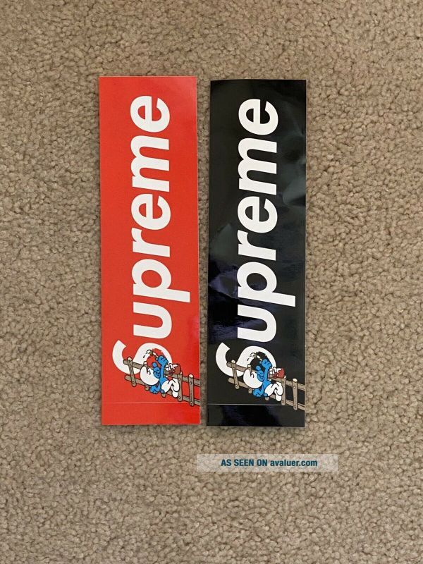 Supreme Black And Red Smurfs Stickers | #26147202