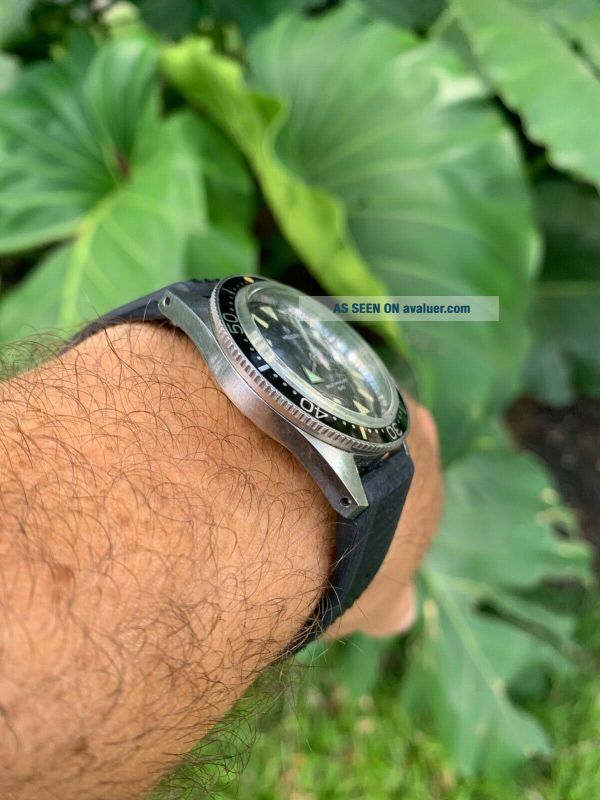 Vintage Men ' S Helbros Self Winding Broad Arrow Skin Diver Watch ...