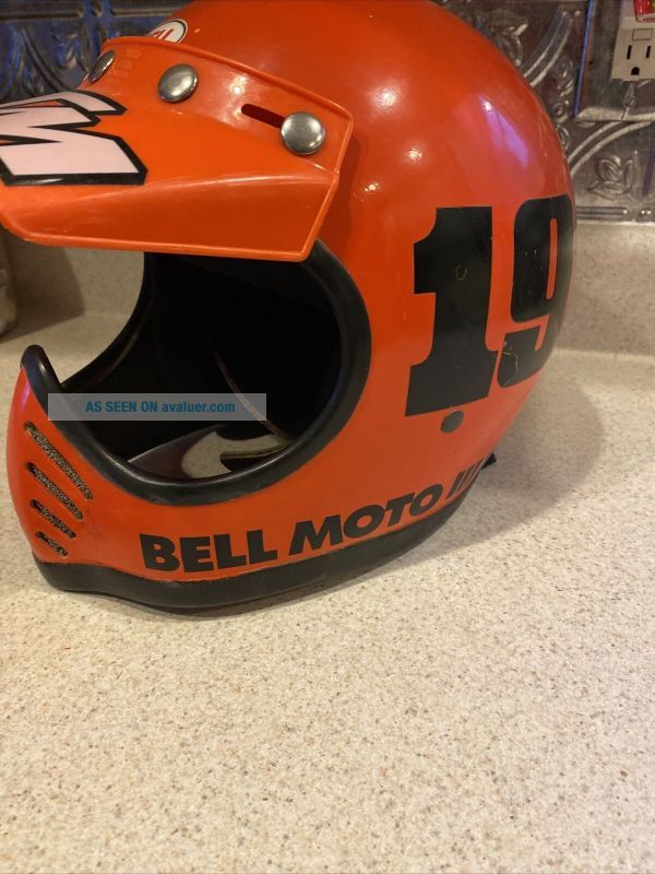 1975 Vintage Orange Bell Moto Star III Motorcycle Helmet | #26176989