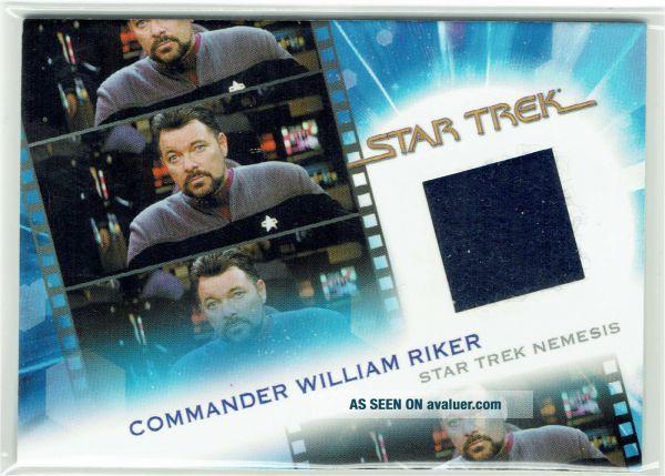 Complete Star Trek Movies Costume Relic Card MC16 Cmdr William Riker ...