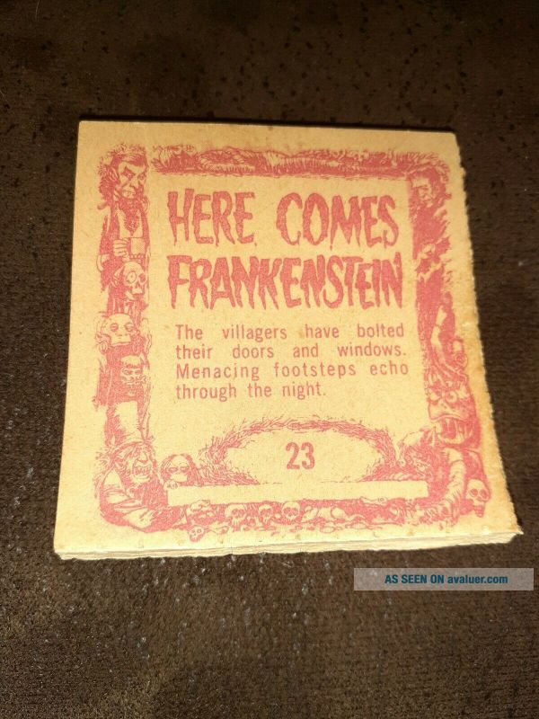 MONSTER MOVIE FLIP BOOK 23 FRANKENSTEIN - Topps 1963 Universal Pictures ...