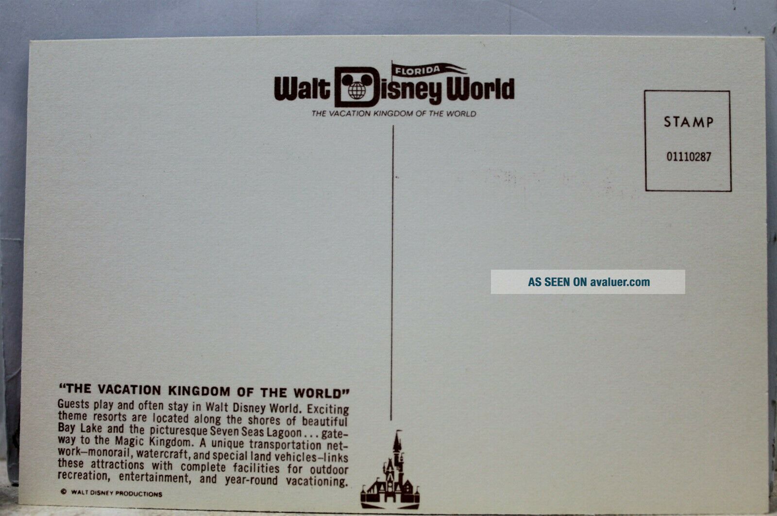 Walt Disney World Vacation Kingdom Postcard Old Vintage Card View ...