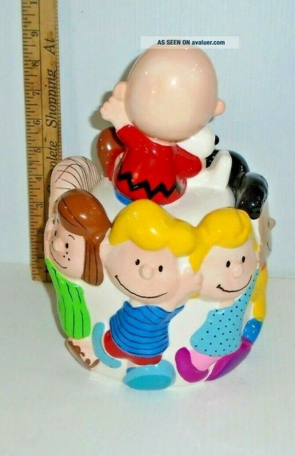 Peanuts And Gang Charlie Brown Snoopy Ceramic Cookie Jar Collectors ...